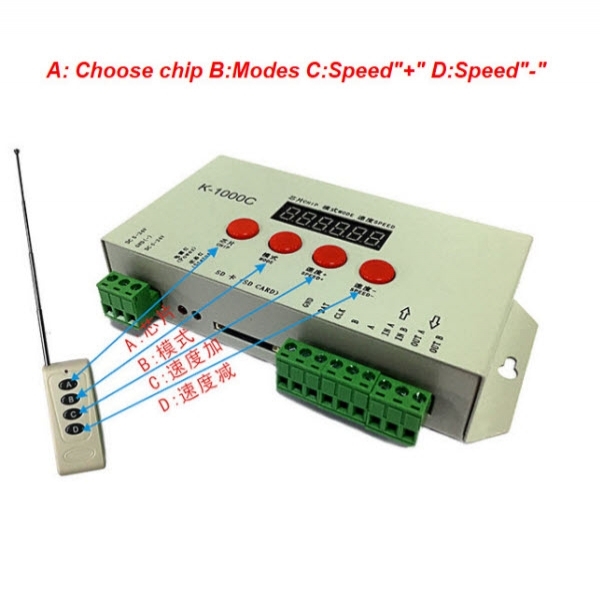 K-1000C,digital strip led controller,Pixel led tape controller|Greeled